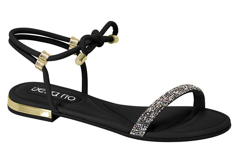 Sandália Flats Beira Rio Preto Feminino - Moda feminina e Masculina ...