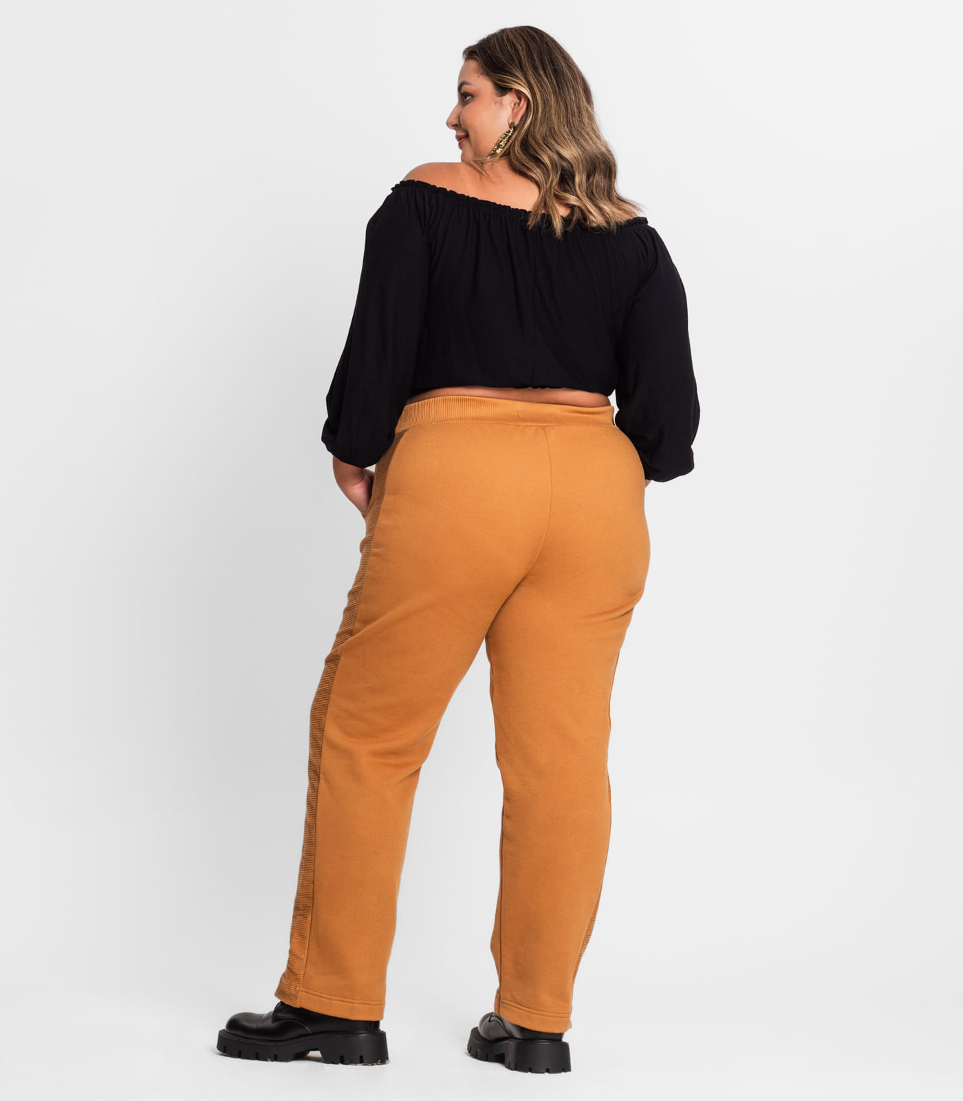 Calça Wide Leg Plus Size Secret Glam Marrom - Secret Glam