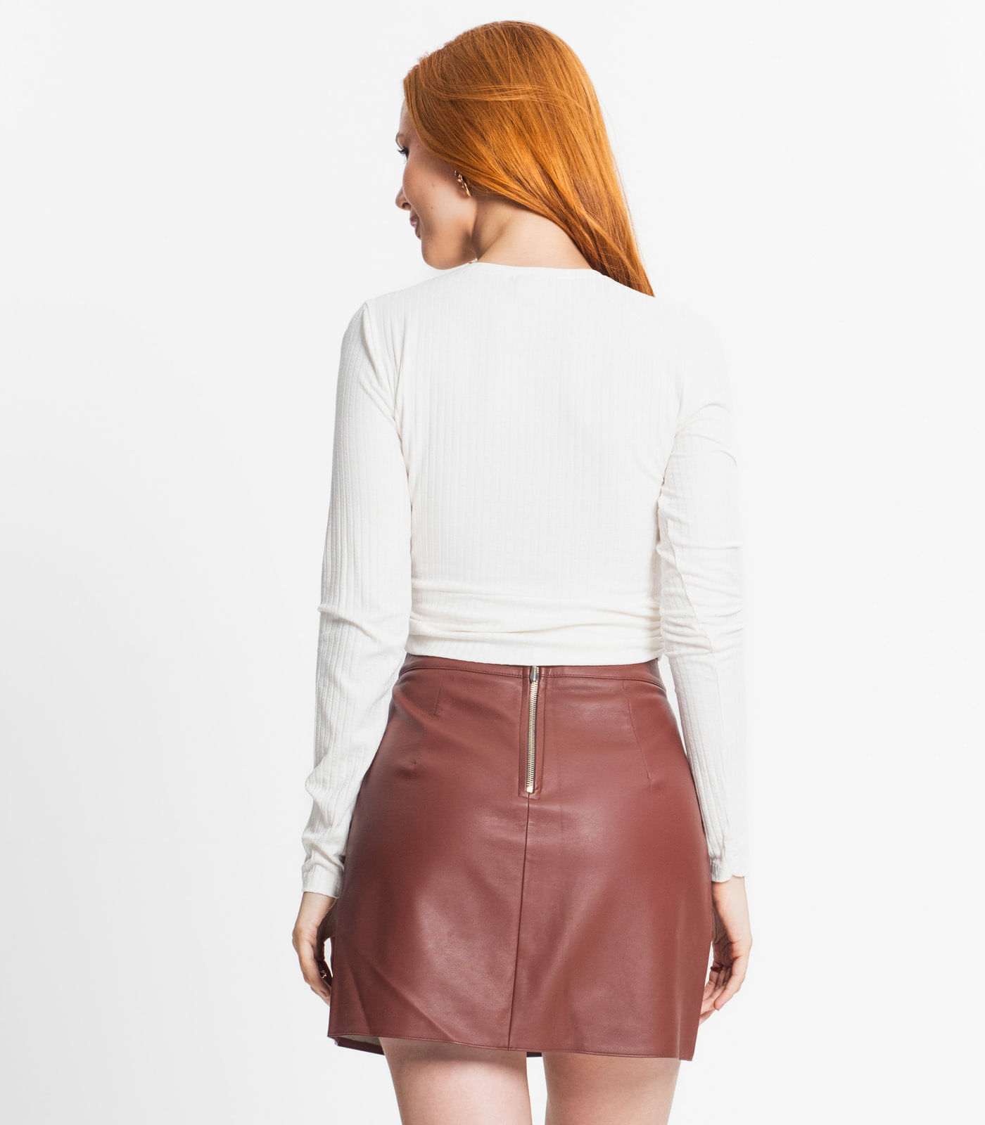 Blusa Feminina Em Ribana Canelada Rovitex Bege