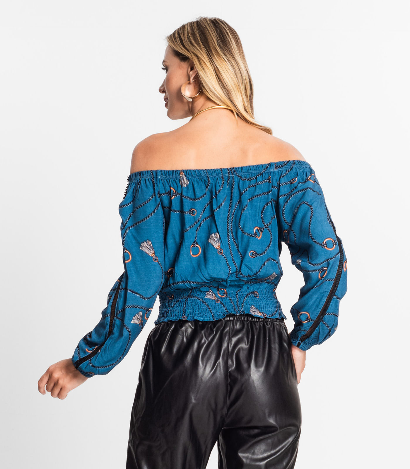 Blusa Feminina Ciganinha Manga Longa Endless Azul - Endless Blusa Feminina Ciganinha Manga Longa Endless Azul - Endless