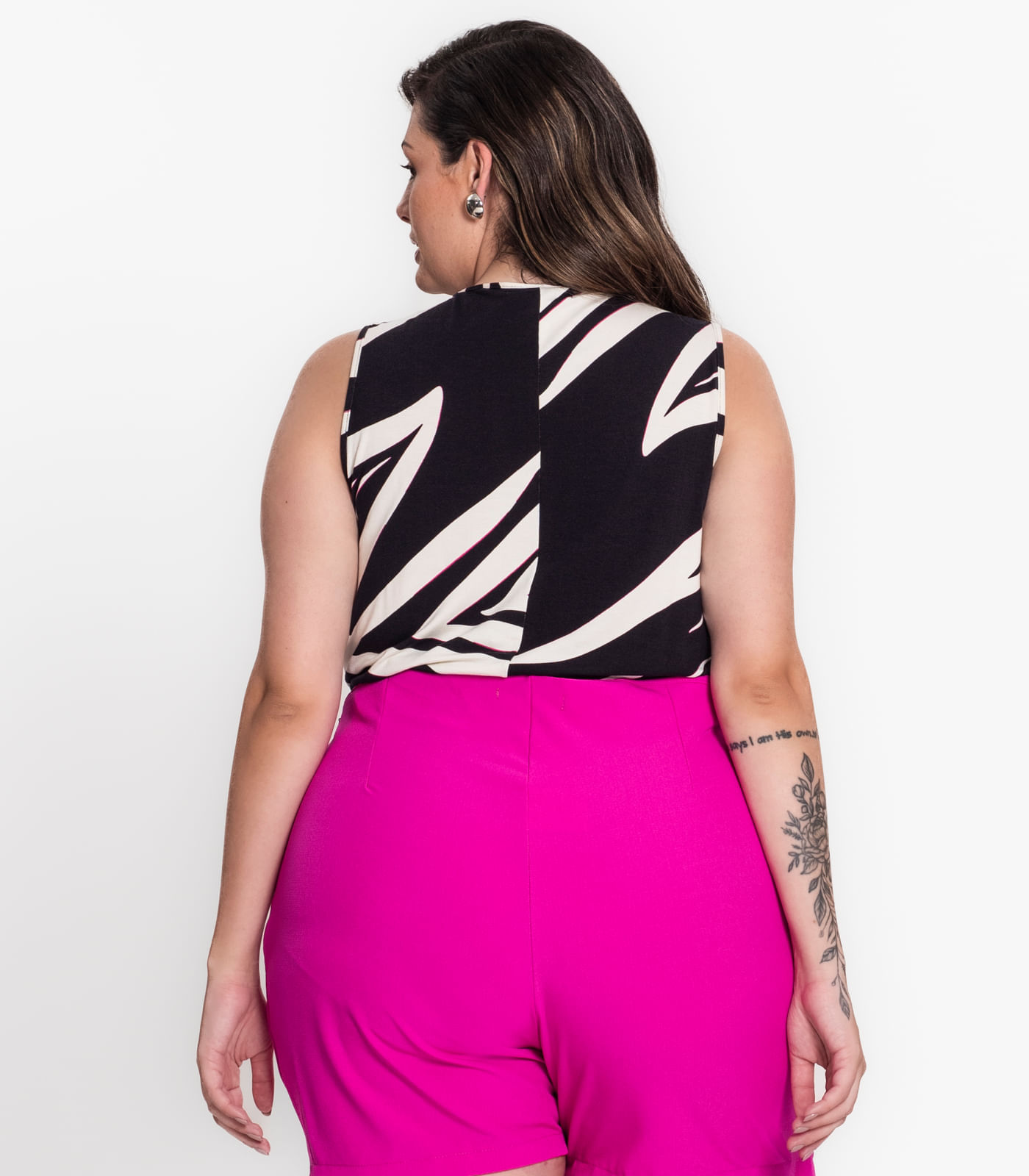 Regata Feminina Plus Size Linhas Secret Glam Preto Secret Glam