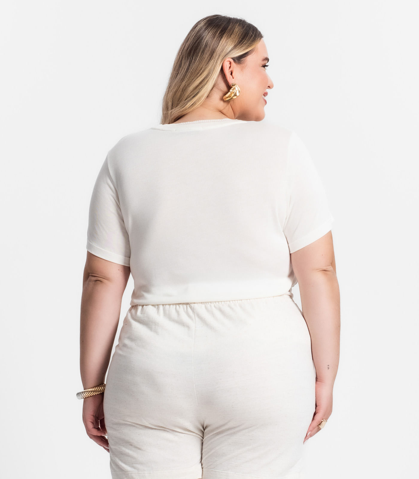 Camiseta Plus Size Feminina Love Secret Glam Bege - Secret Glam