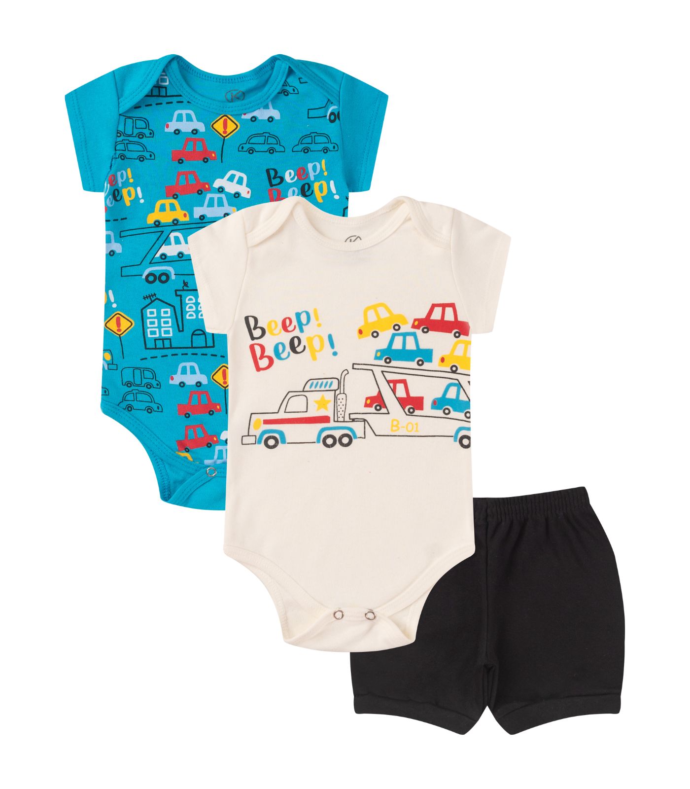 Kit Body Infantil Curto 3 Peças Kappes Azul