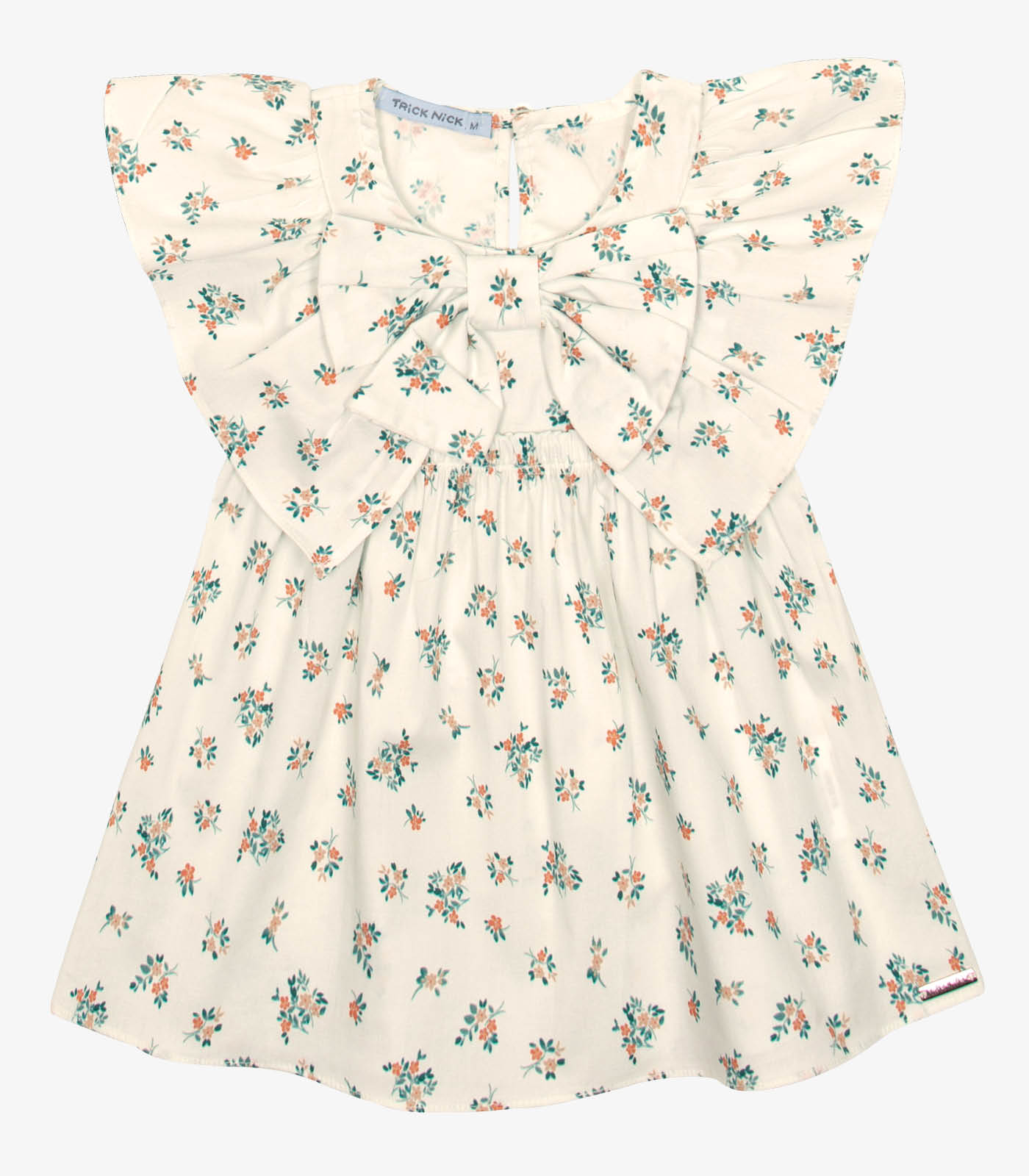 Vestido Infantil Popeline Com Laço Trick Nick Bege