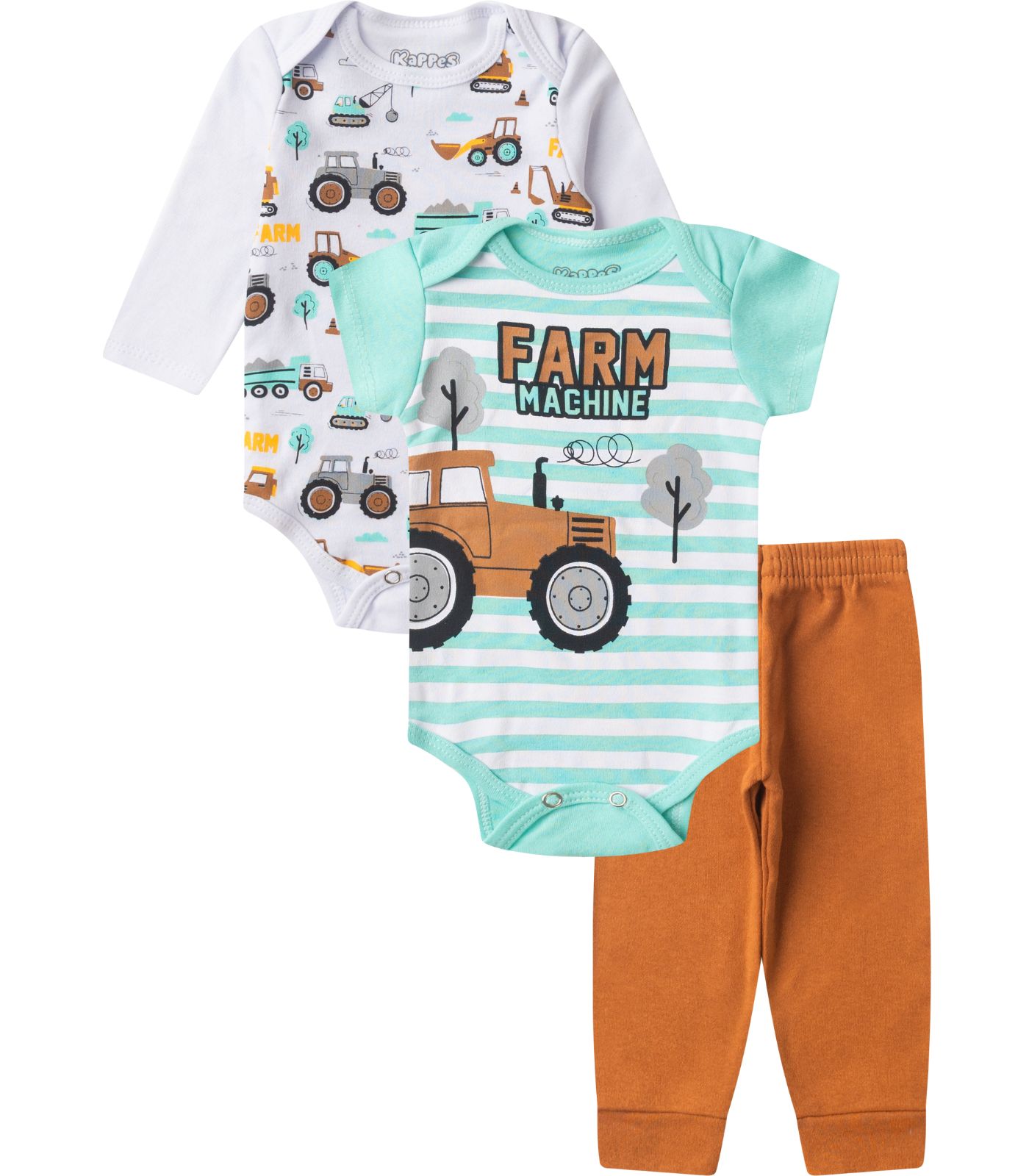 Kit Body Infantil Longo 3 Peças Kappes Amarelo