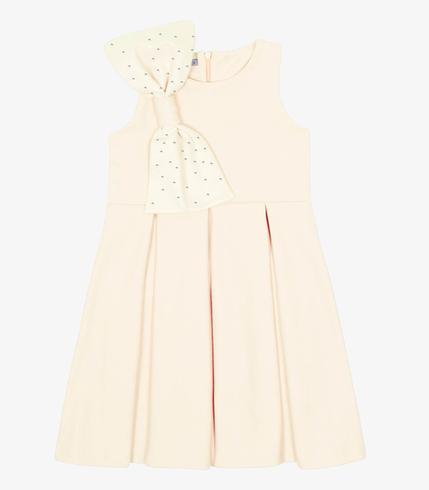 Vestido Ponto Roma Com Laço Trick Nick Bege