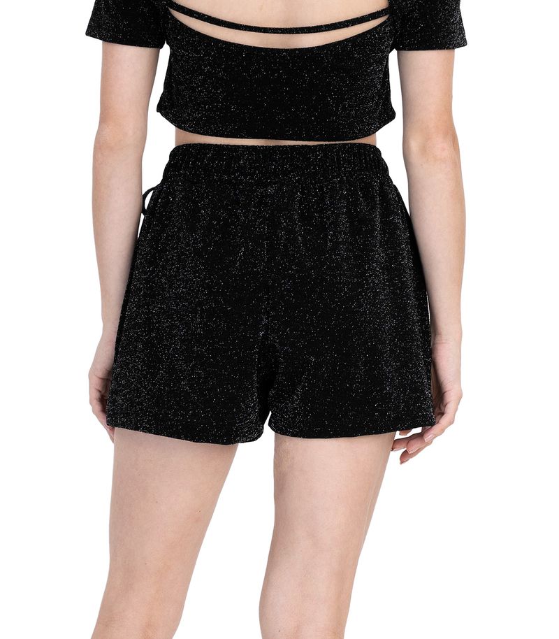 Shorts Saia Juvenil Feminino Em Lurex Minty Preto Moda Feminina E Masculina Itens Para Casa E