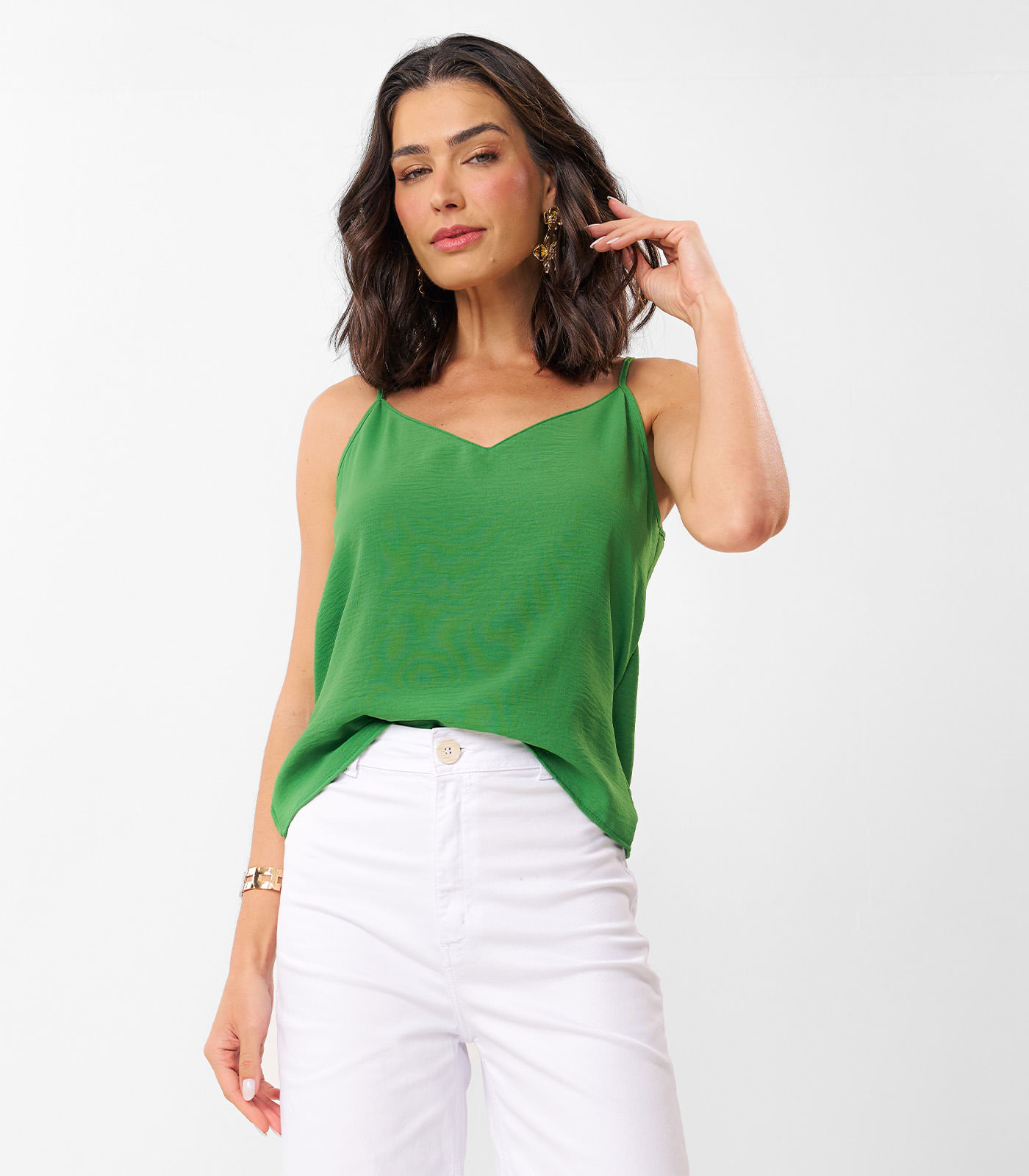 Blusa Feminina De Alça Em Air Flow Básica Rovitex Verde